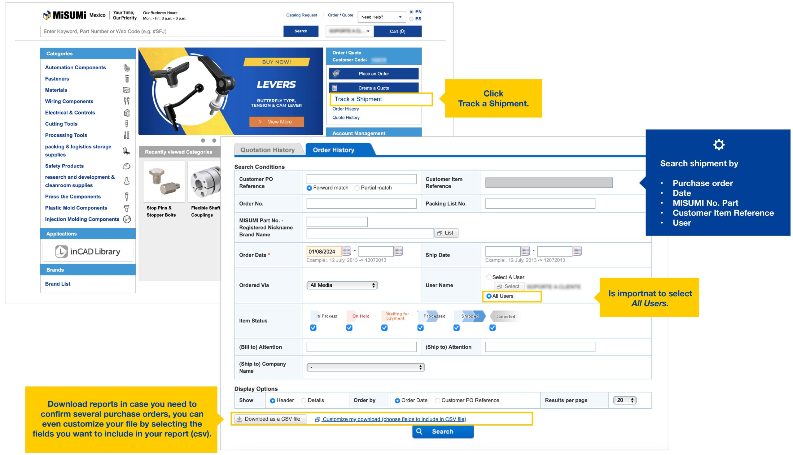 Tracking - MISUMI México